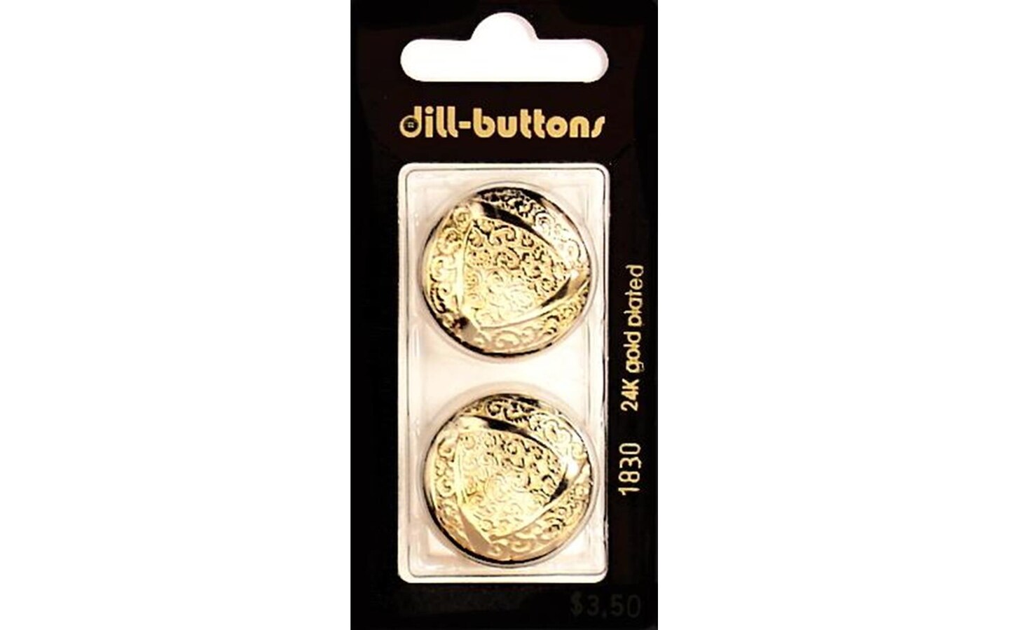 Dill Buttons 25Mm 2Pc Shank Metal Gold | Michaels
