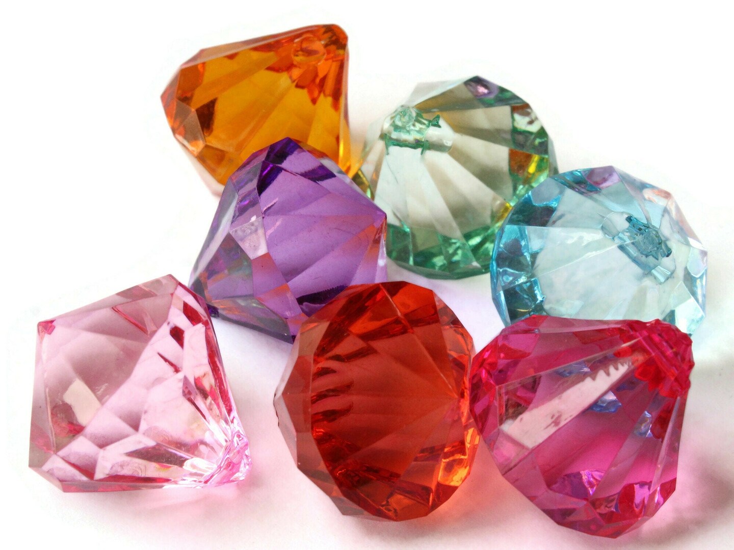 4 30mm Clear Mixed Color Faceted Diamond Acrylic Beads | Michaels