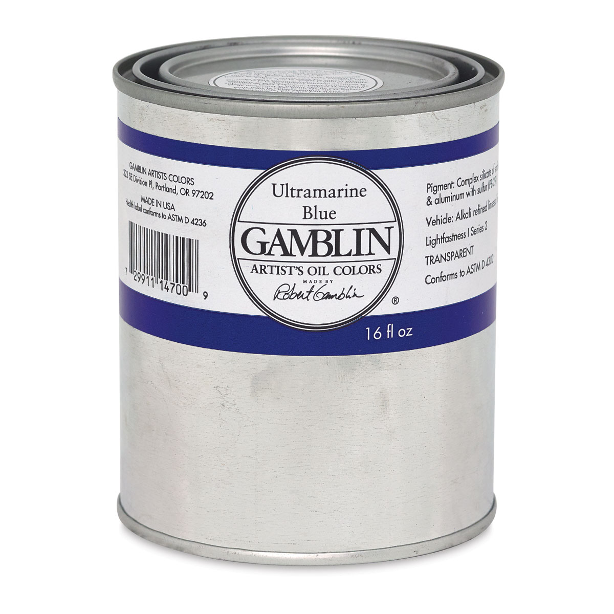 Gamblin Artist's Oil Color - Ultramarine Blue, 16 oz Can, Color: Blue ...