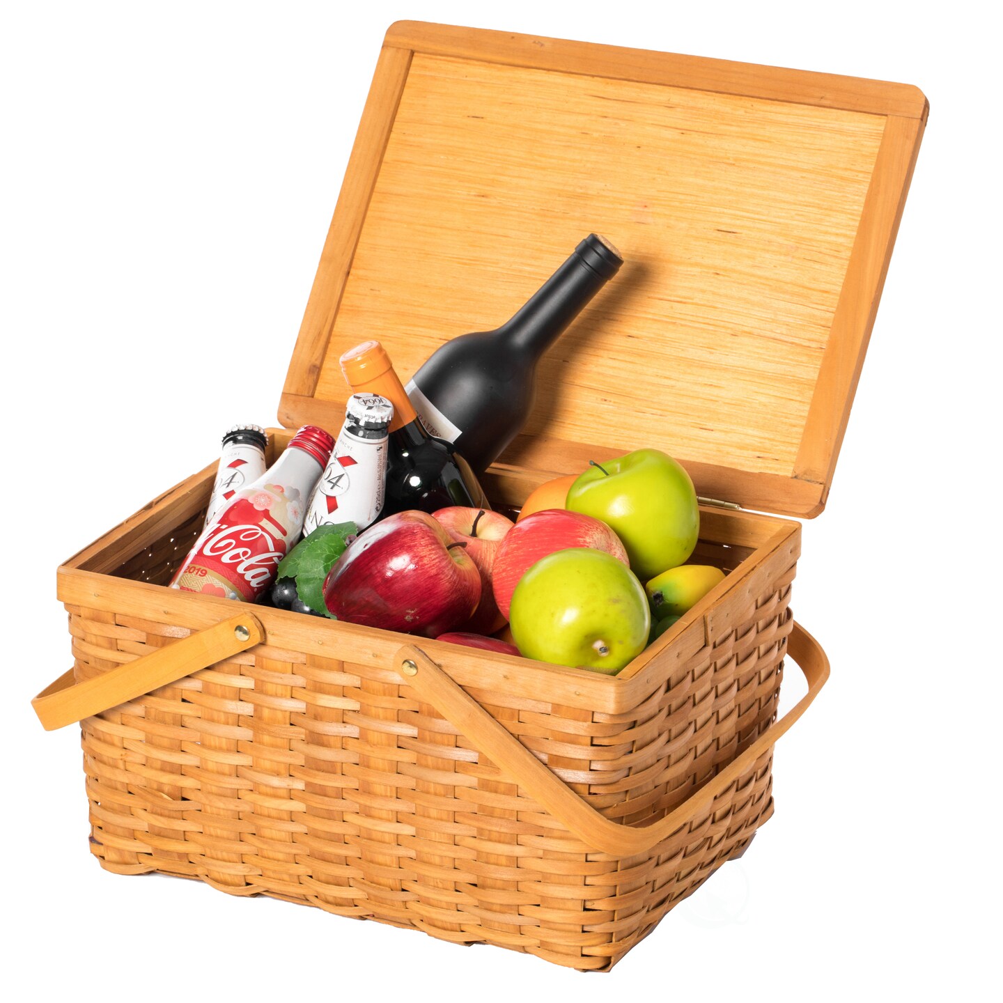 Woodchip Picnic Storage Basket with Cover and Movable Handles | Michaels