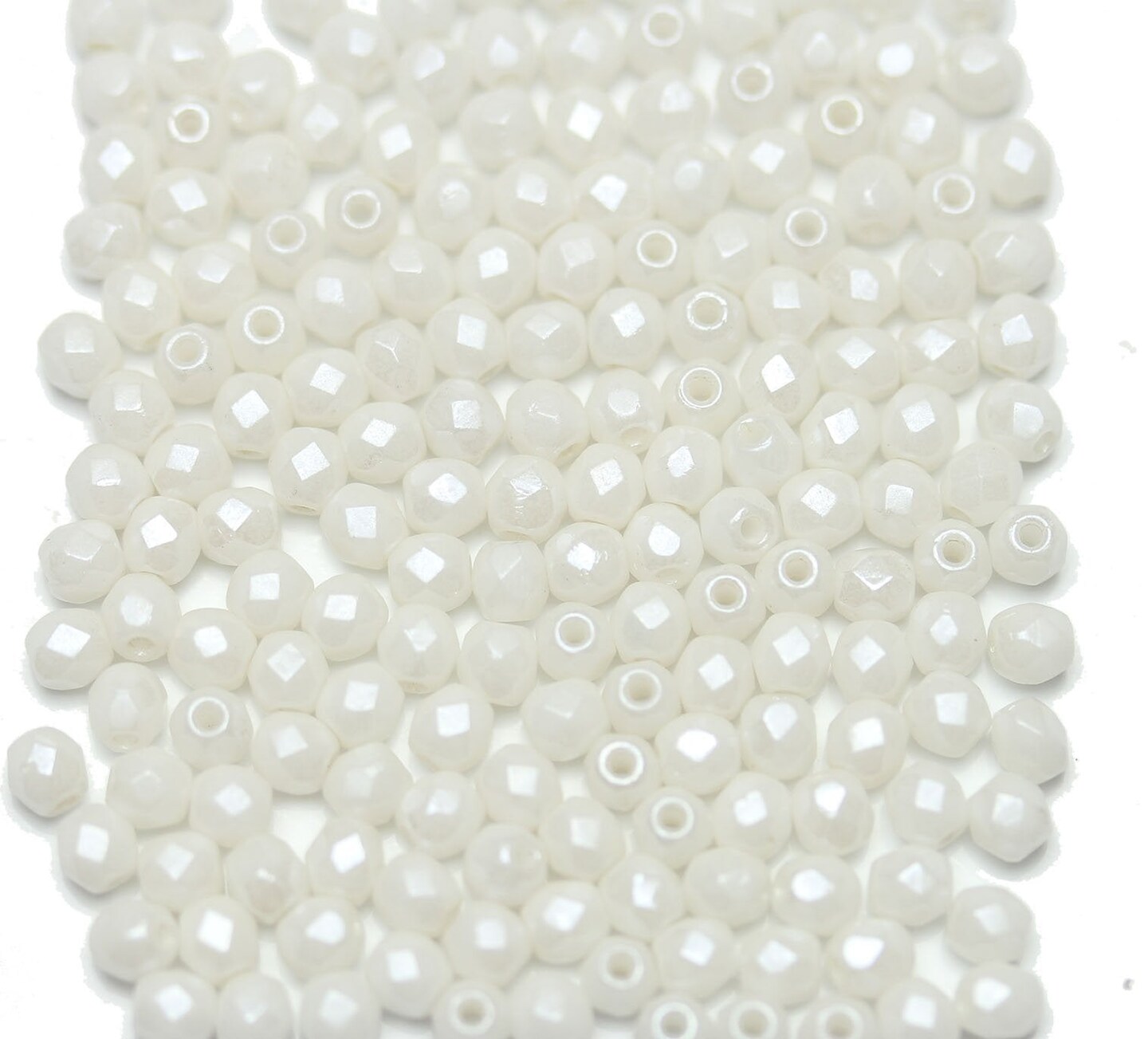 White Czech Glass Fire Polished Faceted Round 3mm | Michaels