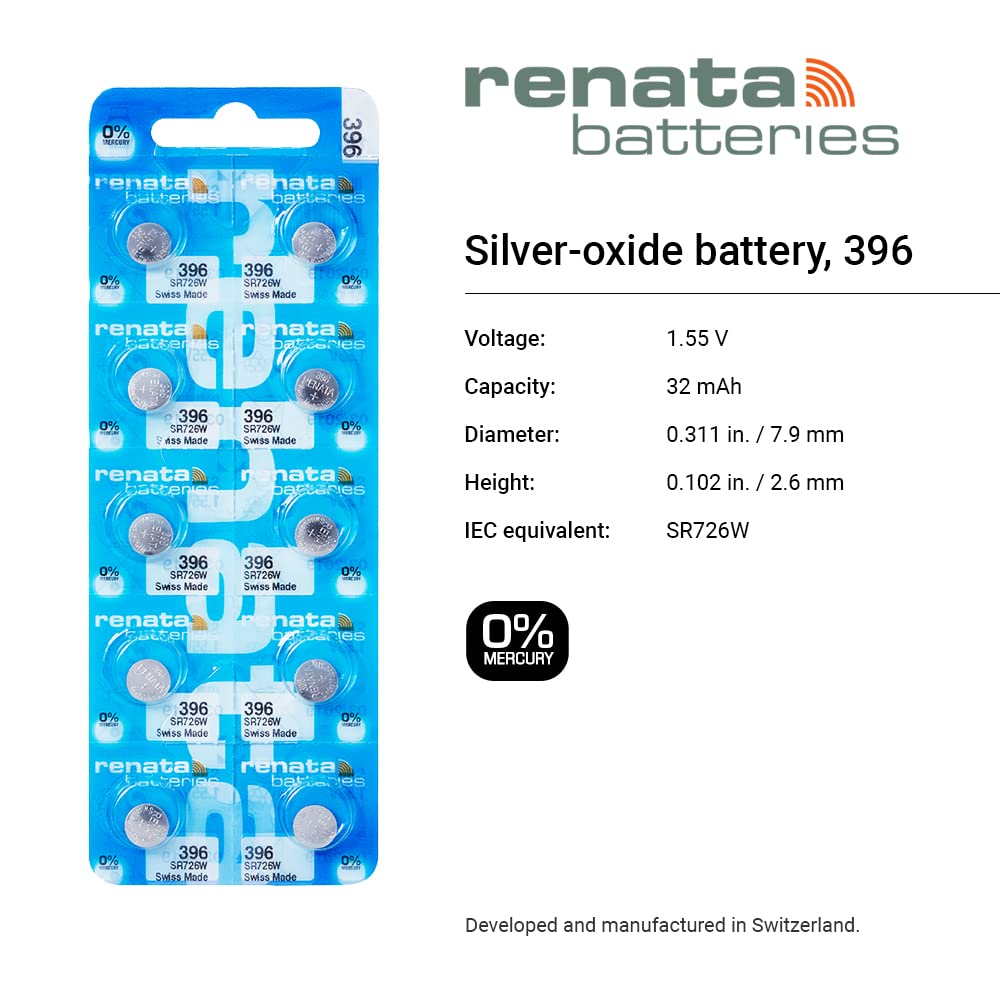 RENATA WATCH BATTERY 1.55V SWISS MADE BATTERIES 396 SR726W | Michaels