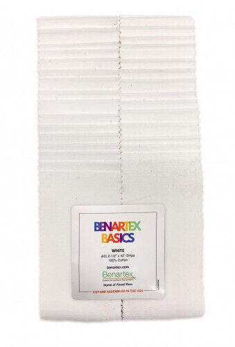 Benartex Basics Solid White Pinwheel 40 2 1/2" x 42" strip-pies | Michaels