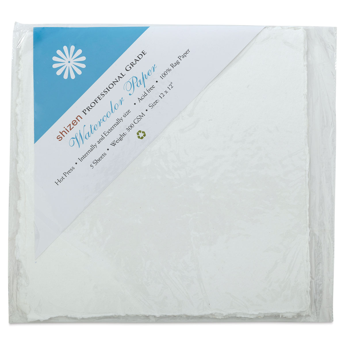 Shizen Professional Watercolor Paper - 12" x 12", Hot Press, Pkg of 5 ...