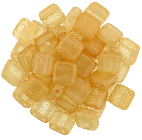 Czechmate 6mm Square Glass Czech Two Hole Tile Bead, Antique Shimmer ...