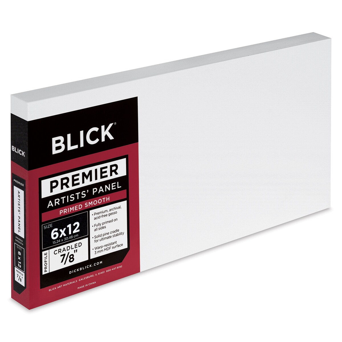 Blick Premier Artists' Panel - Traditional Cradle, 7/8", 6" x 12 ...