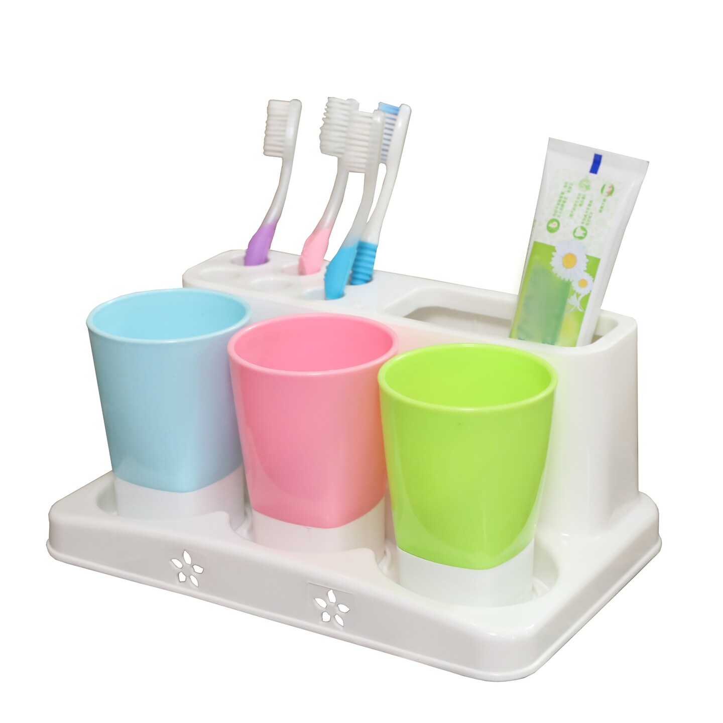 Family Size Toothbrush and Toothpaste Holder with 3 Cups | Michaels
