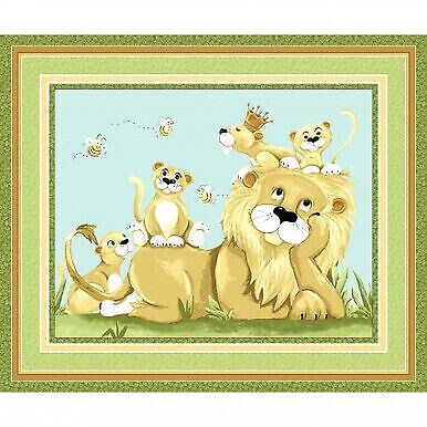 Lyon the Lion Mat Panel 36x43 inch Cotton Fabric by World of Susybee ...