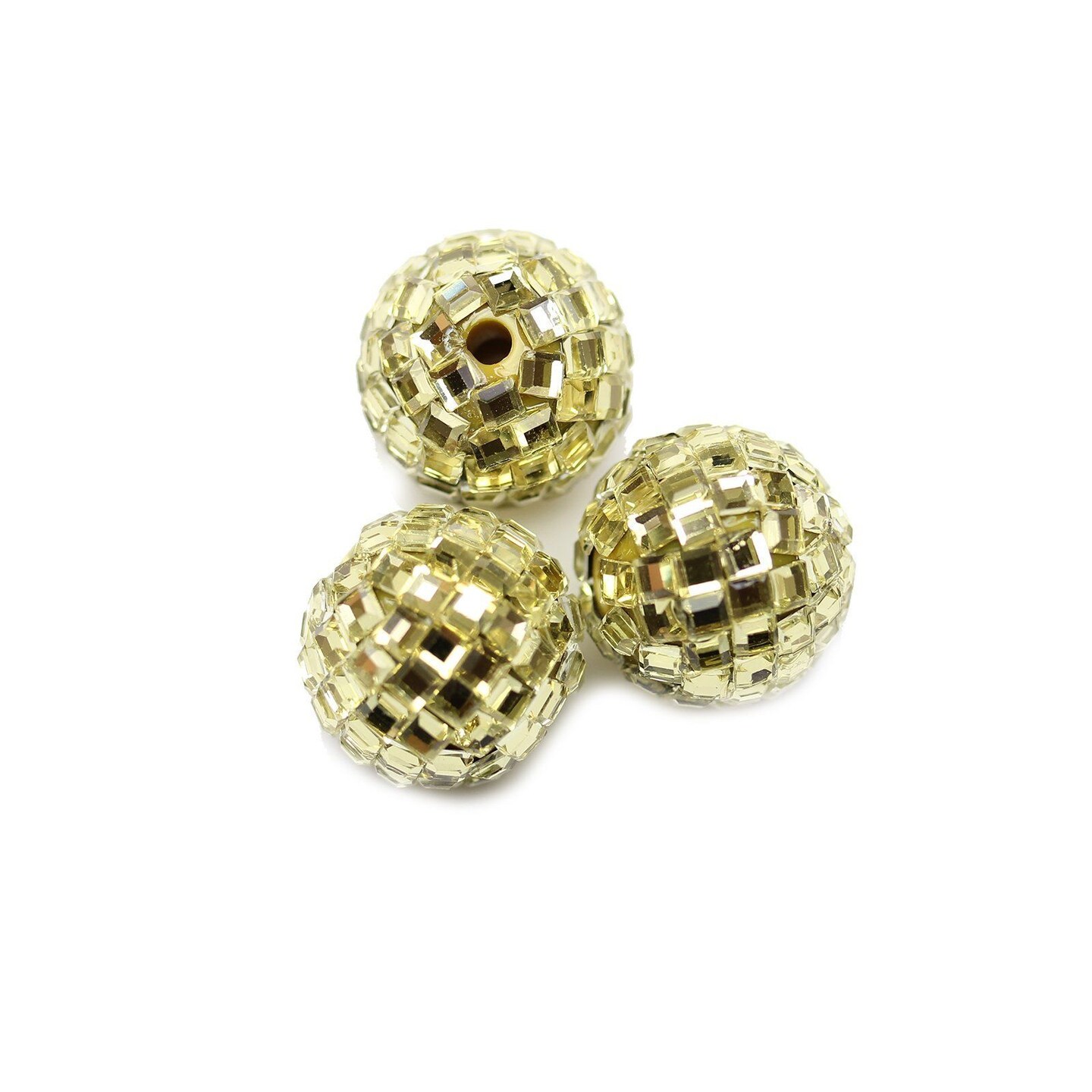 Gold Backed Round Glass Rhinestones on Resin 18mm Beads | Michaels