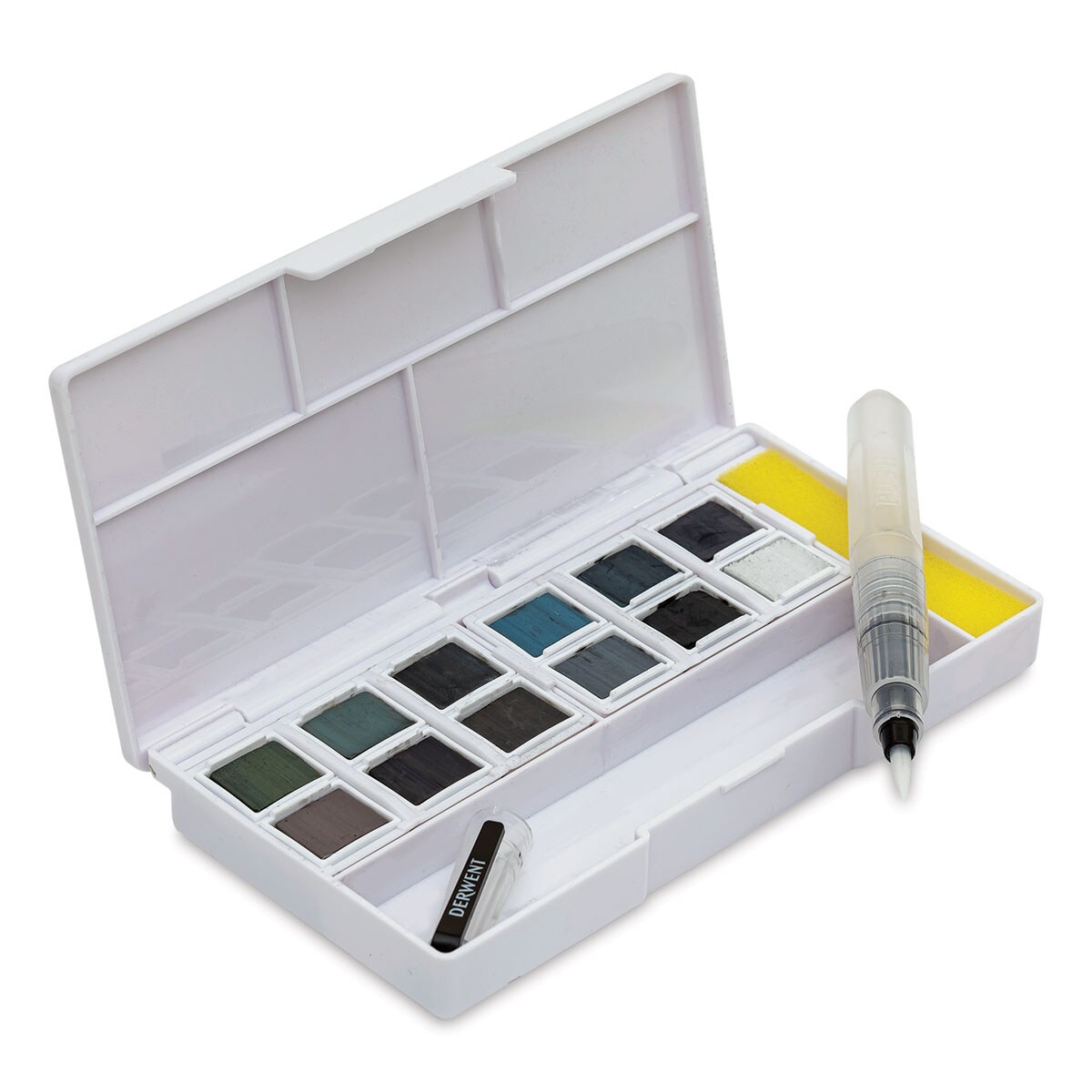 Derwent Tinted Charcoal Paint Pan Set - Set of 12 with sponge, Assorted ...