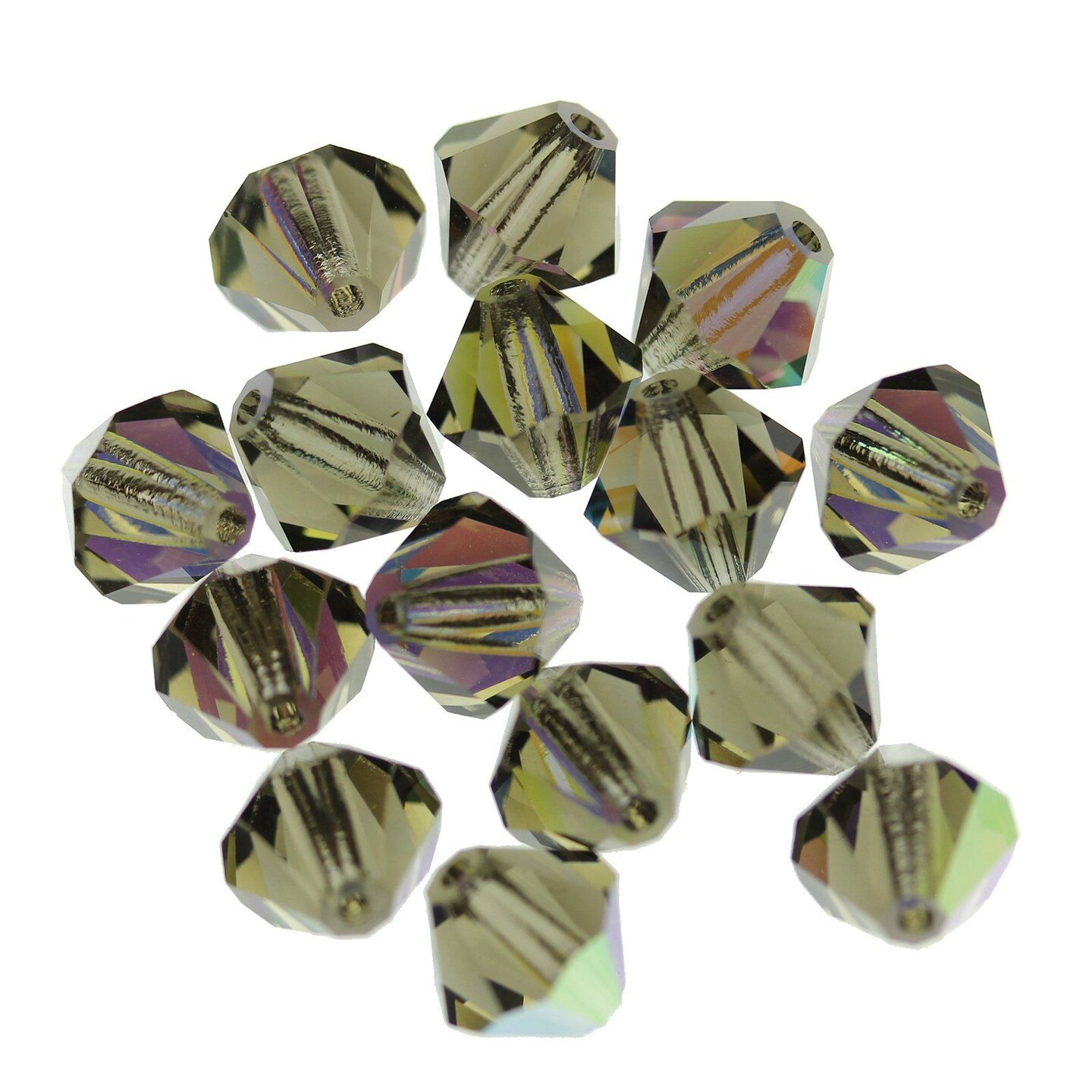 Preciosa Bicone 8mm Smokey Diamond AB Beads | Michaels