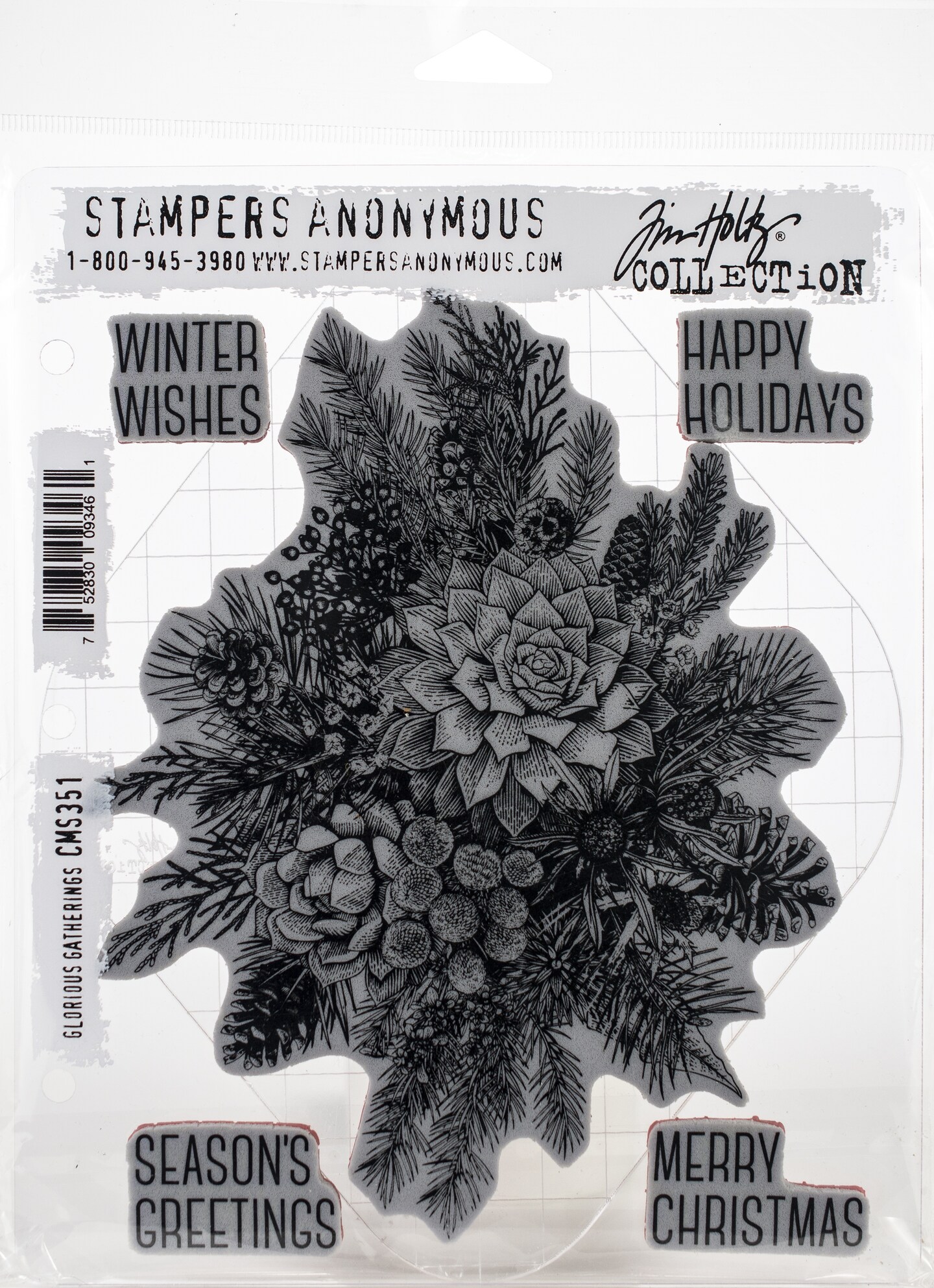 Tim Holtz Cling Stamps 7"X8.5"-Glorious Gatherings W/Gridblock | Michaels