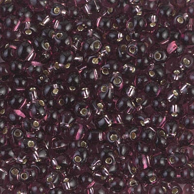 Miyuki 3.4mm Drop Bead, Silver Lined Dark Smoky Amethyst, 5 grams ...