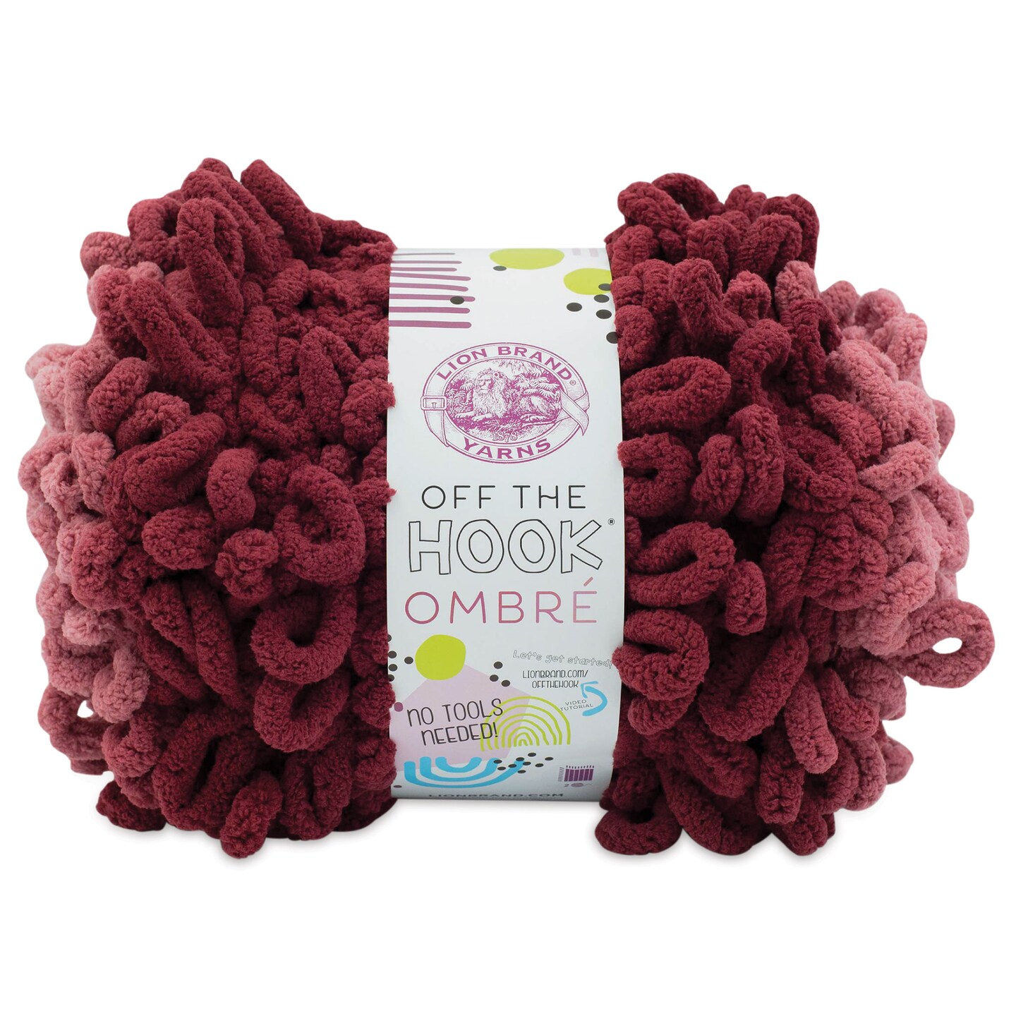 Lion Brand Off the Hook Ombré Yarn - Rosewood | Michaels