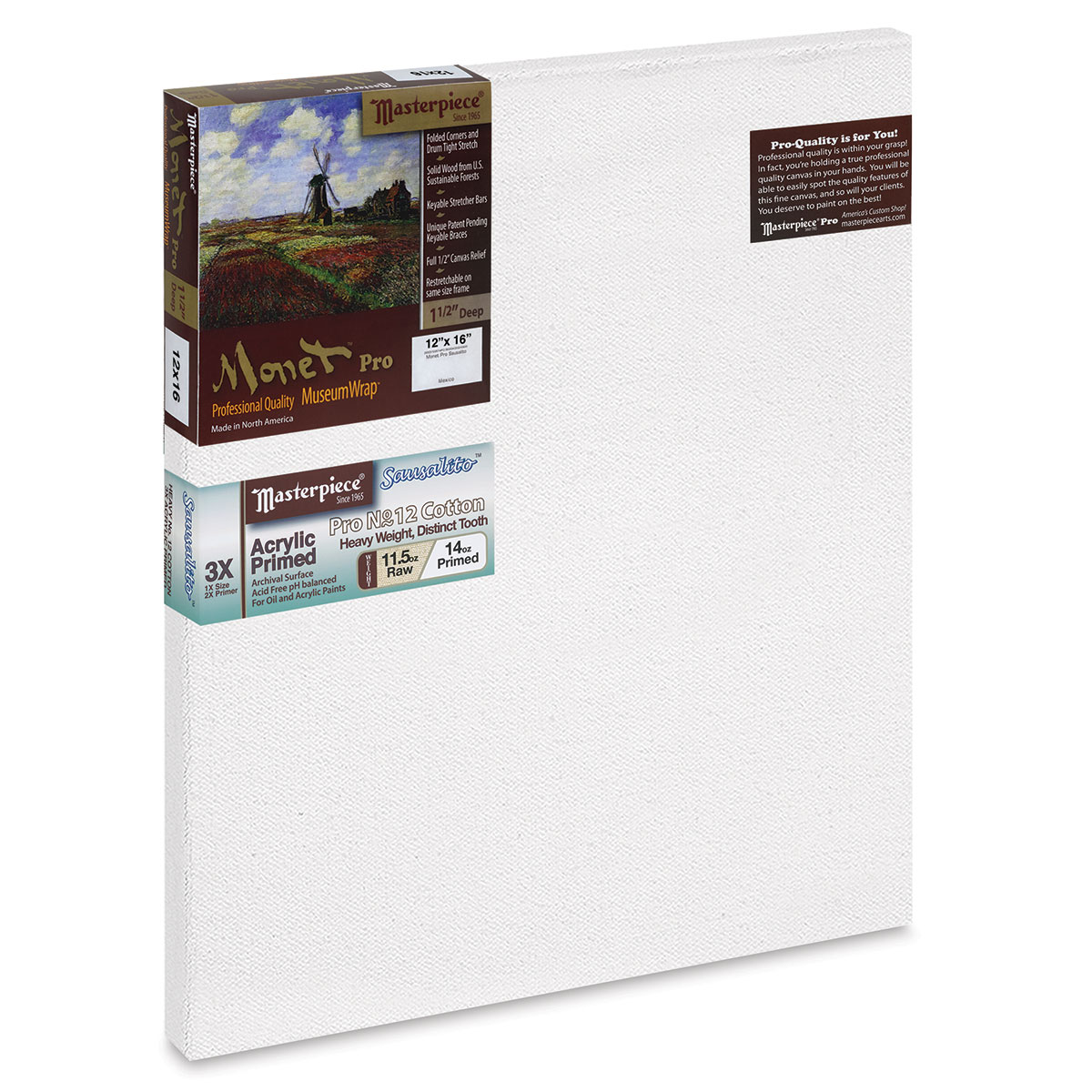 Masterpiece Monet Pro Sausalito Cotton Canvas - 12" x 16", Acrylic ...