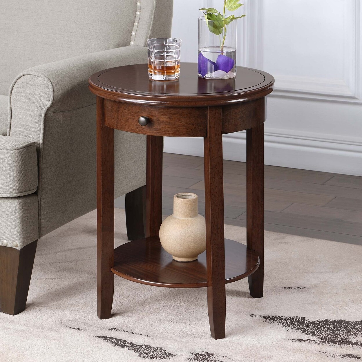Convenience Concepts American Heritage Baldwin 1 Drawer End Table with ...