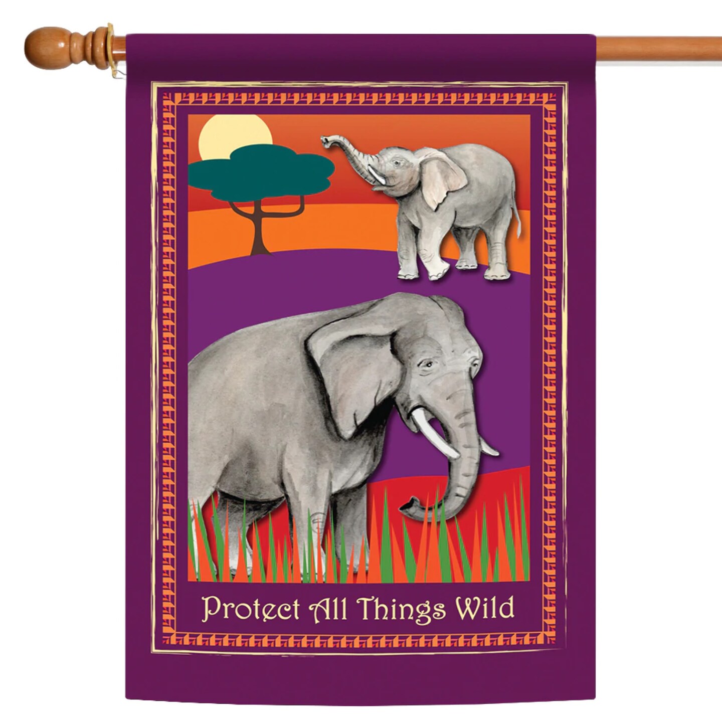 Toland Home Garden Elephants 'Protect All Things Wild' Outdoor House ...