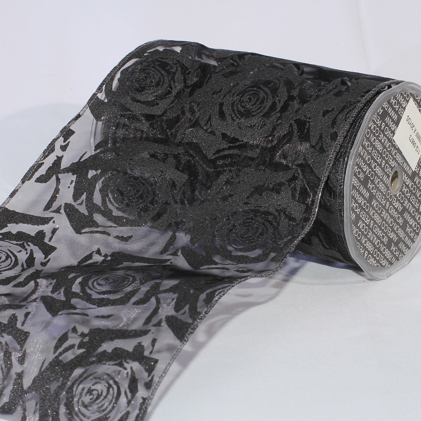 The Ribbon People Shimmering Black and Sheer Rose Wired Craft Ribbon 6 ...