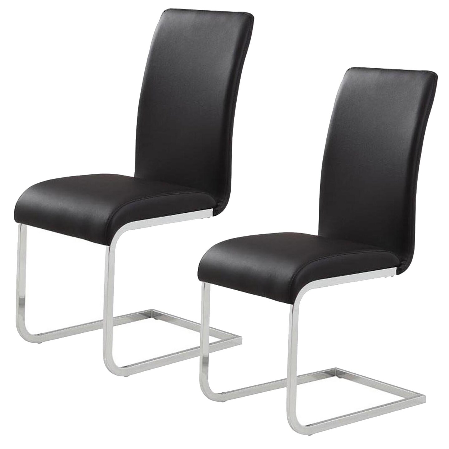 Contemporary Home Living Set of 2 Black and Silver Contemporary Side ...