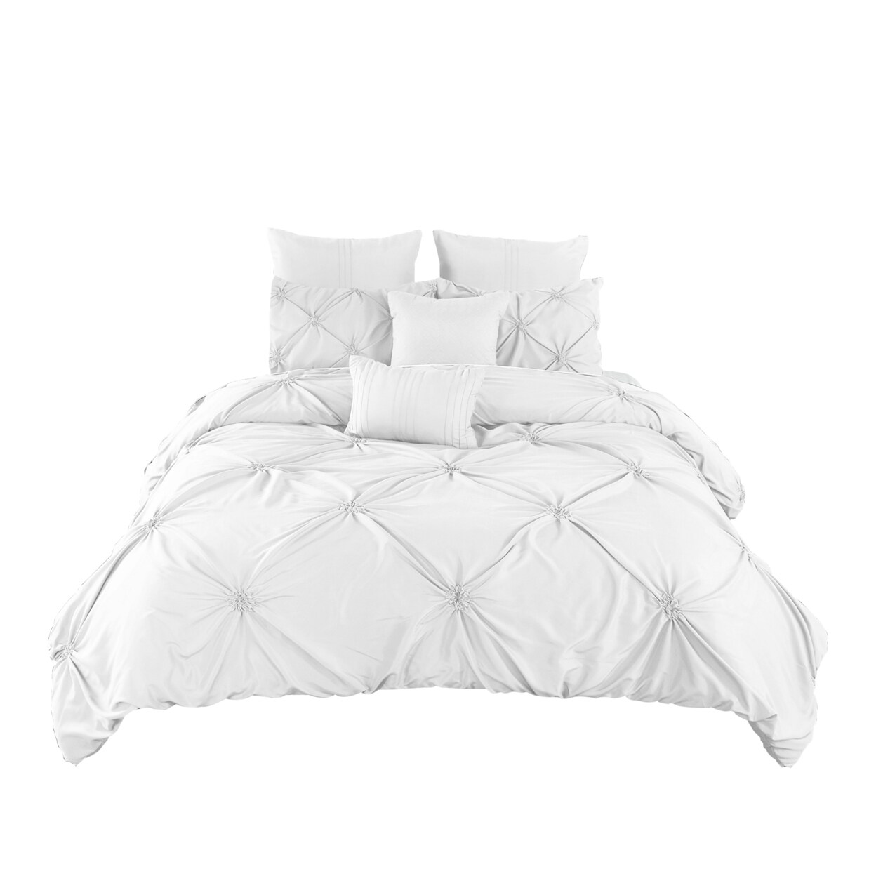 Saltoro Sherpi 8 Piece King Polyester Comforter Set with Diamond ...