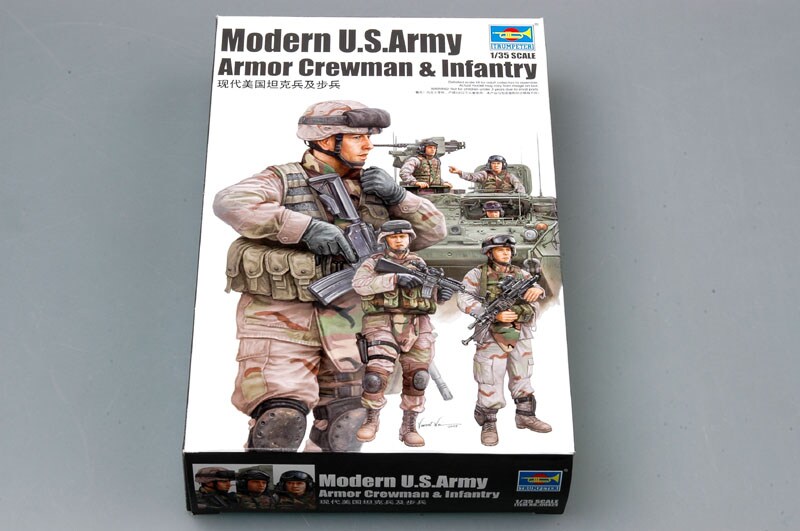 Trumpeter 1/35 MODERN U.S.ARMY ARMOR CREWMAN & INF 1/35 Plastic Model ...