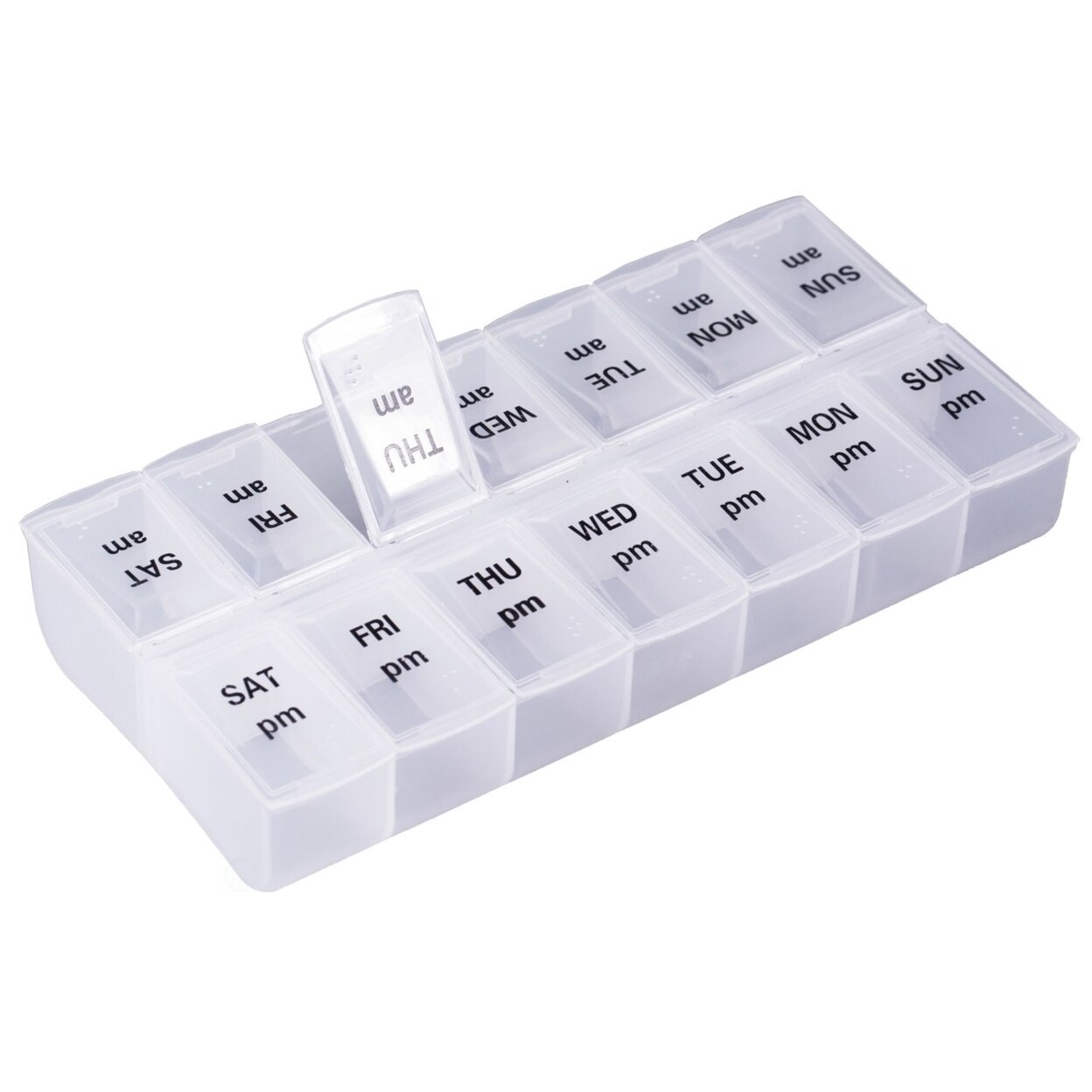 Basicwise Twice Daily Clear Plastic Pill Organizer, Color: Black | Michaels