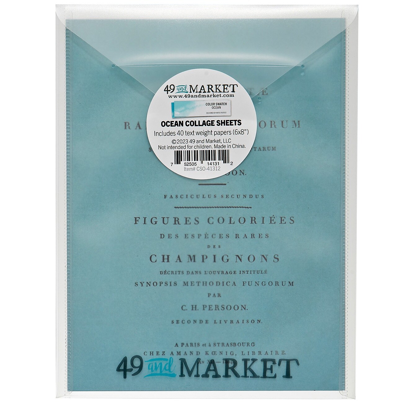 49 And Market Collage Sheets 6"X8" 40/Pkg-Color Swatch: Ocean, Count: 1 ...