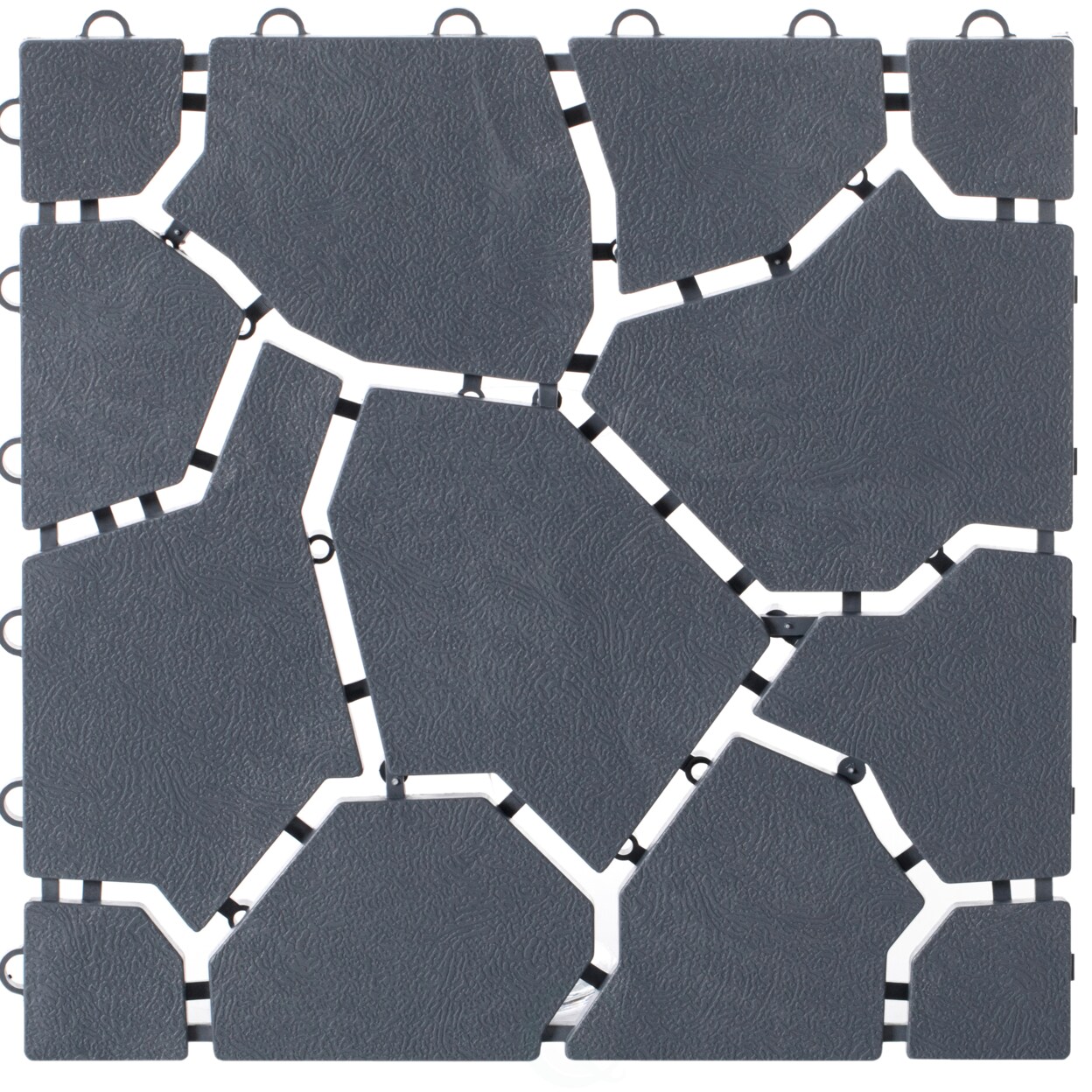 Gray Interlocking Garden Pathway Tile Paver 11X11 Waterproof Pack Of 4 ...