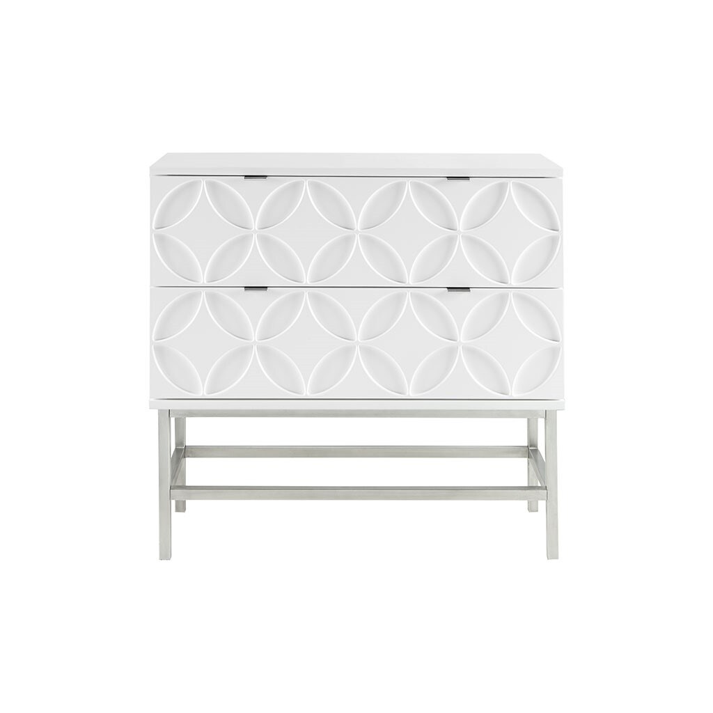 Gracie Mills Gable 2-Drawer Modern Accent Chest Storage with Metal Legs ...