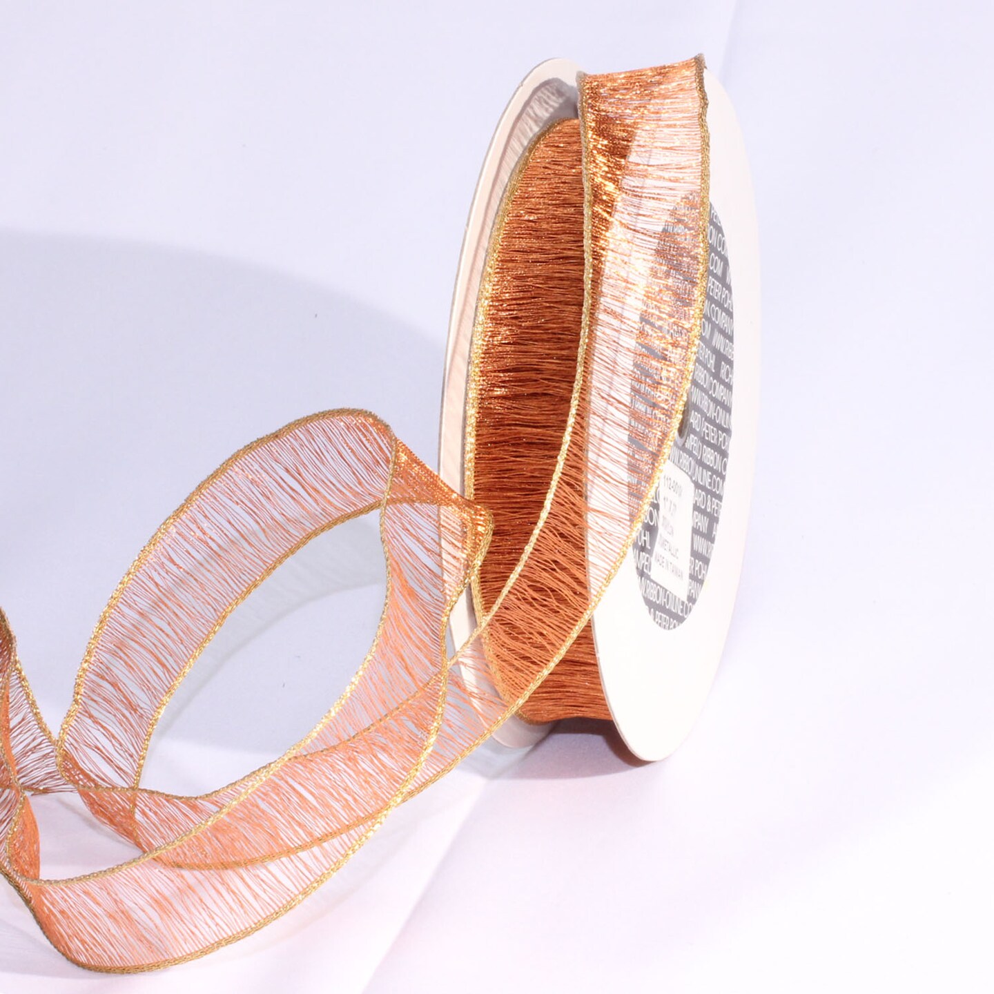 The Ribbon People Shimmering Metallic Copper Mesh Wired Craft Ribbon 1 ...