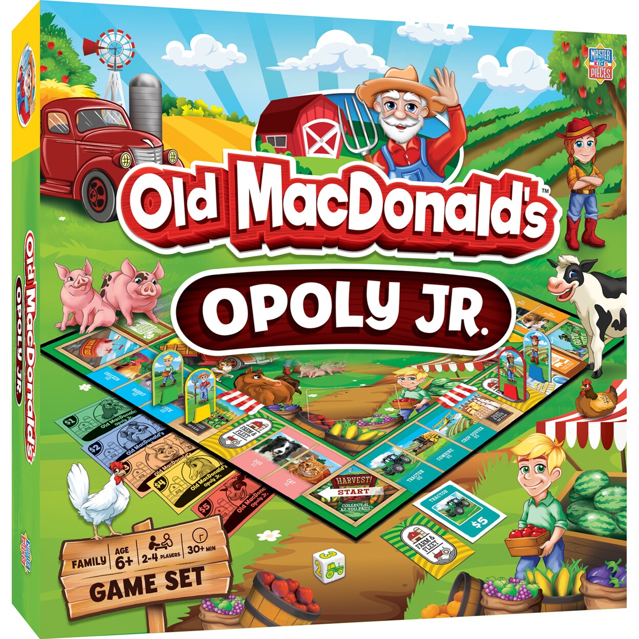 Masterpieces Kids & Family Board Games - Old MacDonald's Farm Opoly Jr ...