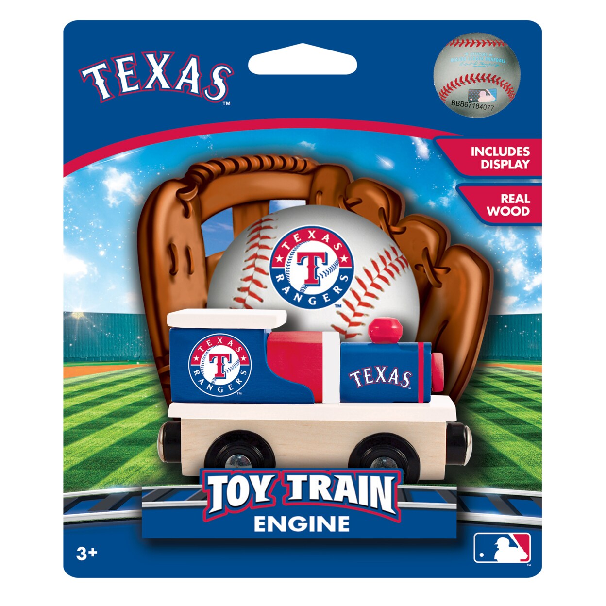Masterpieces Officially Licensed MLB Texas Rangers Wooden Toy Train ...
