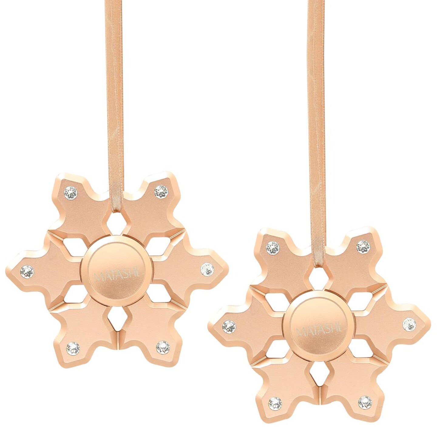 Rose Gold Hanging Christmas Tree Snowflake Ornament With Matashi ...
