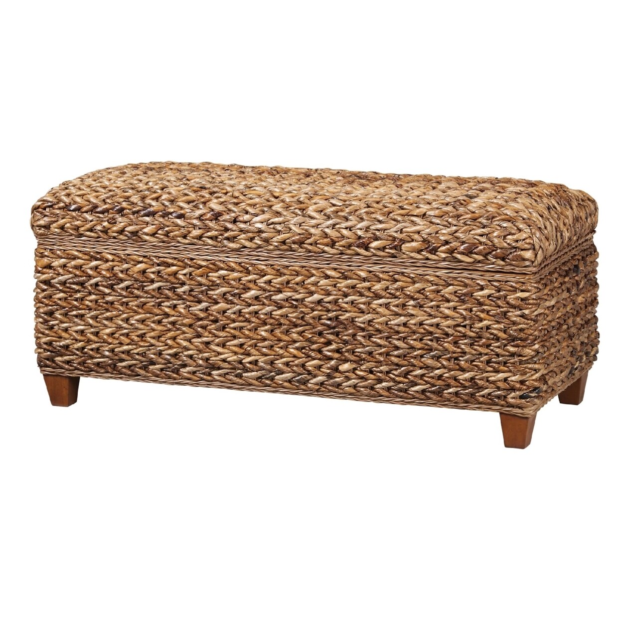 Coaster Modern Wood & Woven Abaca Trunk, Rustic Brown- Saltoro Sherpi ...