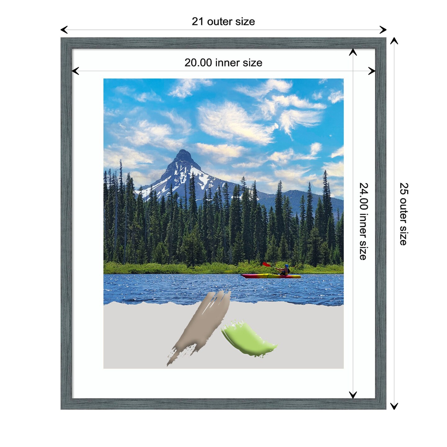 Dixie Blue Grey Rustic Narrow Wood Picture Frame, Photo Frame, Art ...