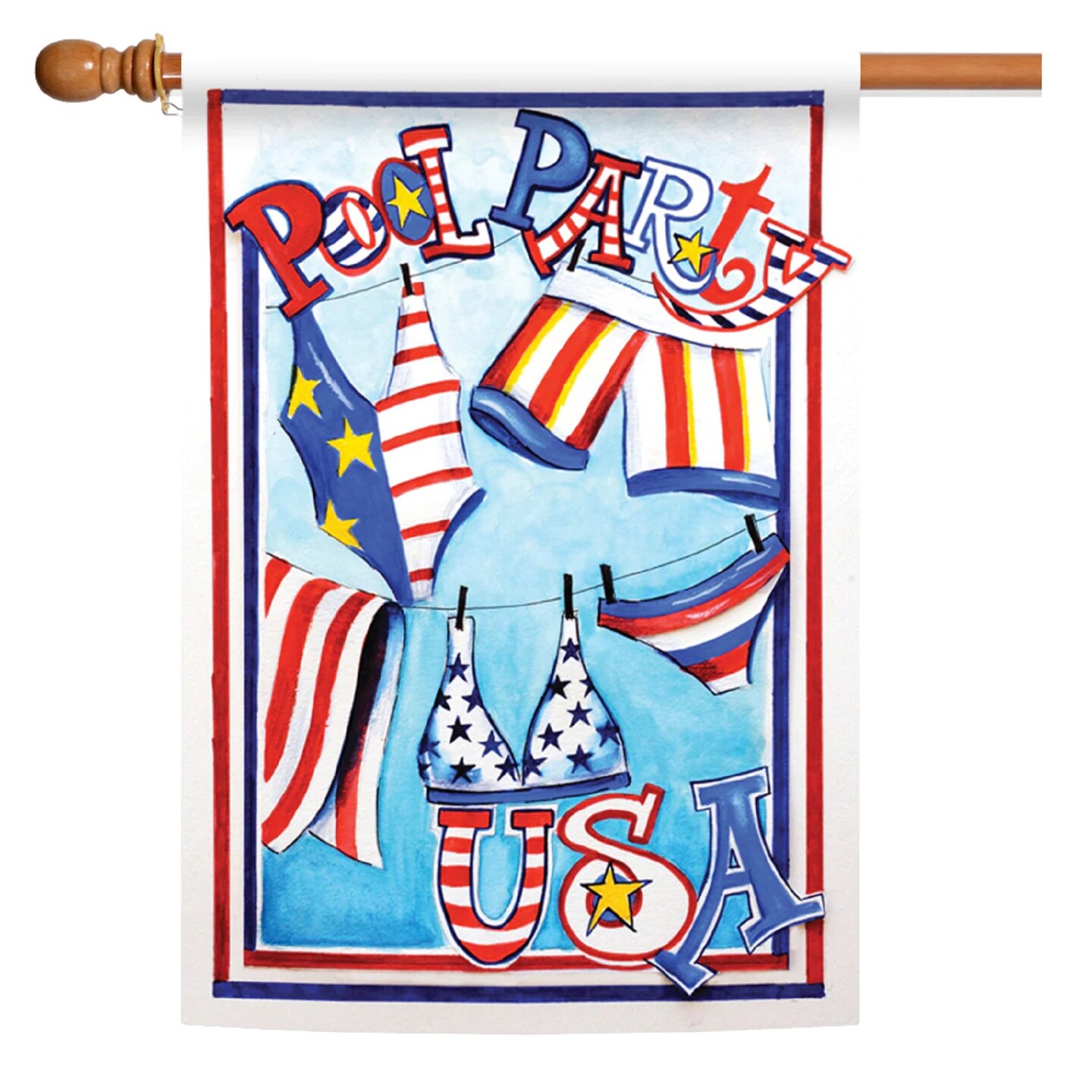 Toland Home Garden Stars and Stripes "Pool Party USA" Patriotic Outdoor ...