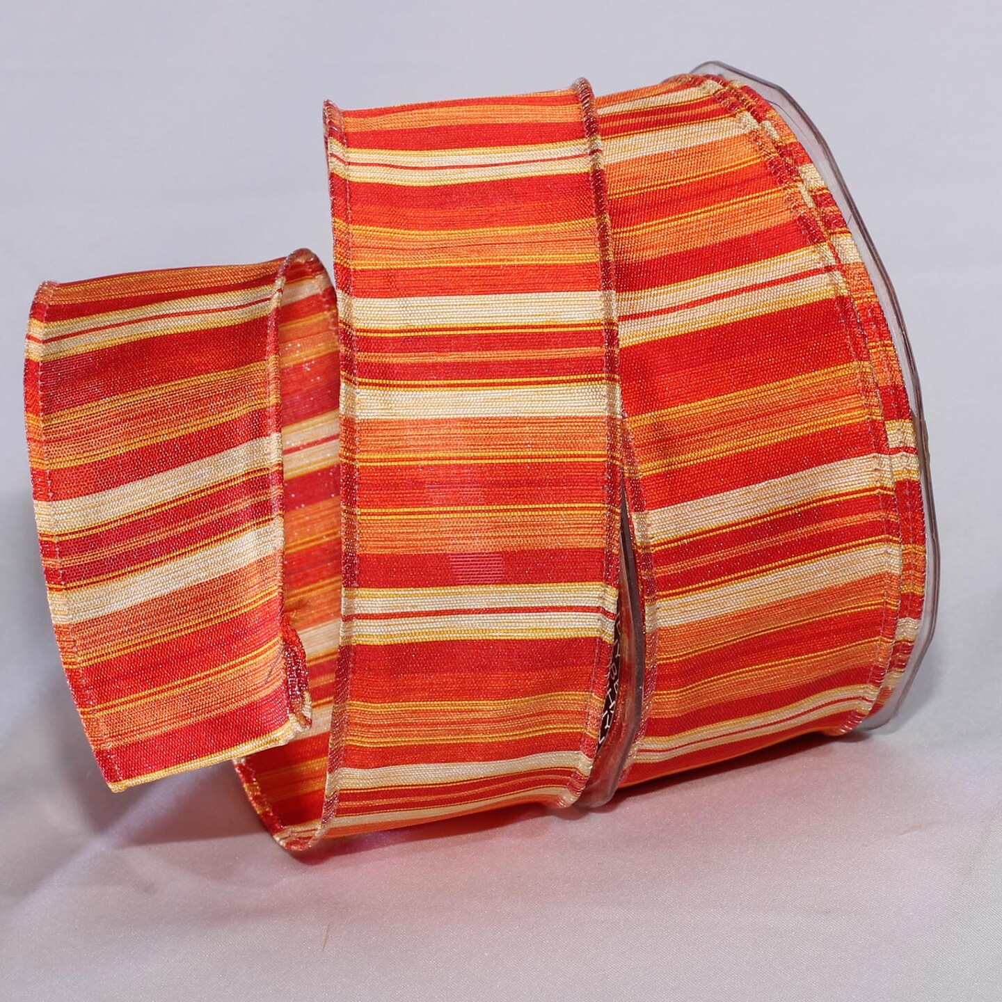 The Ribbon People Orange and Yellow Striped Wired Craft Ribbon 1.5" x ...