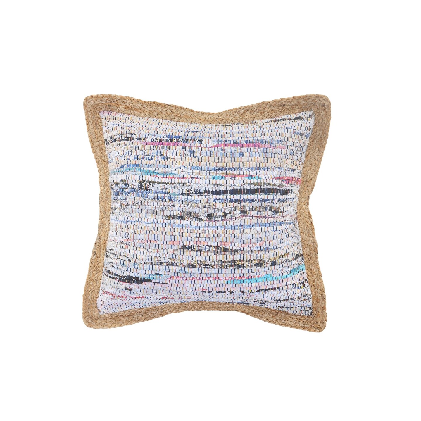 Laddha Home Designs 20" Multicolored Geometric Square Throw Pillow ...
