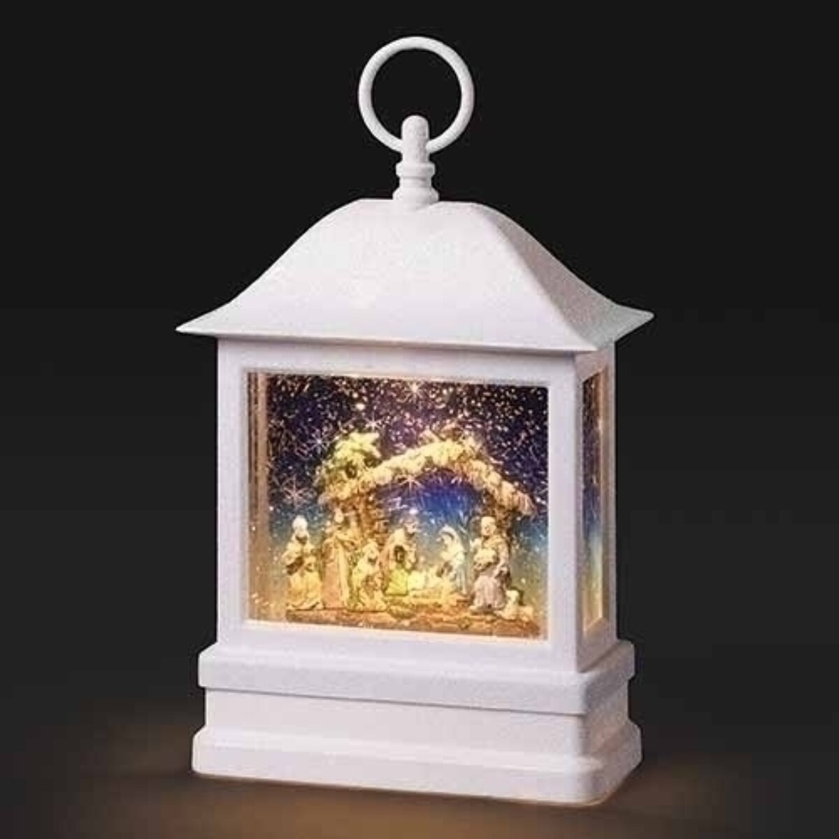 Roman 10.25" LED Lighted Nativity Scene Christmas Snow Globe Lantern ...