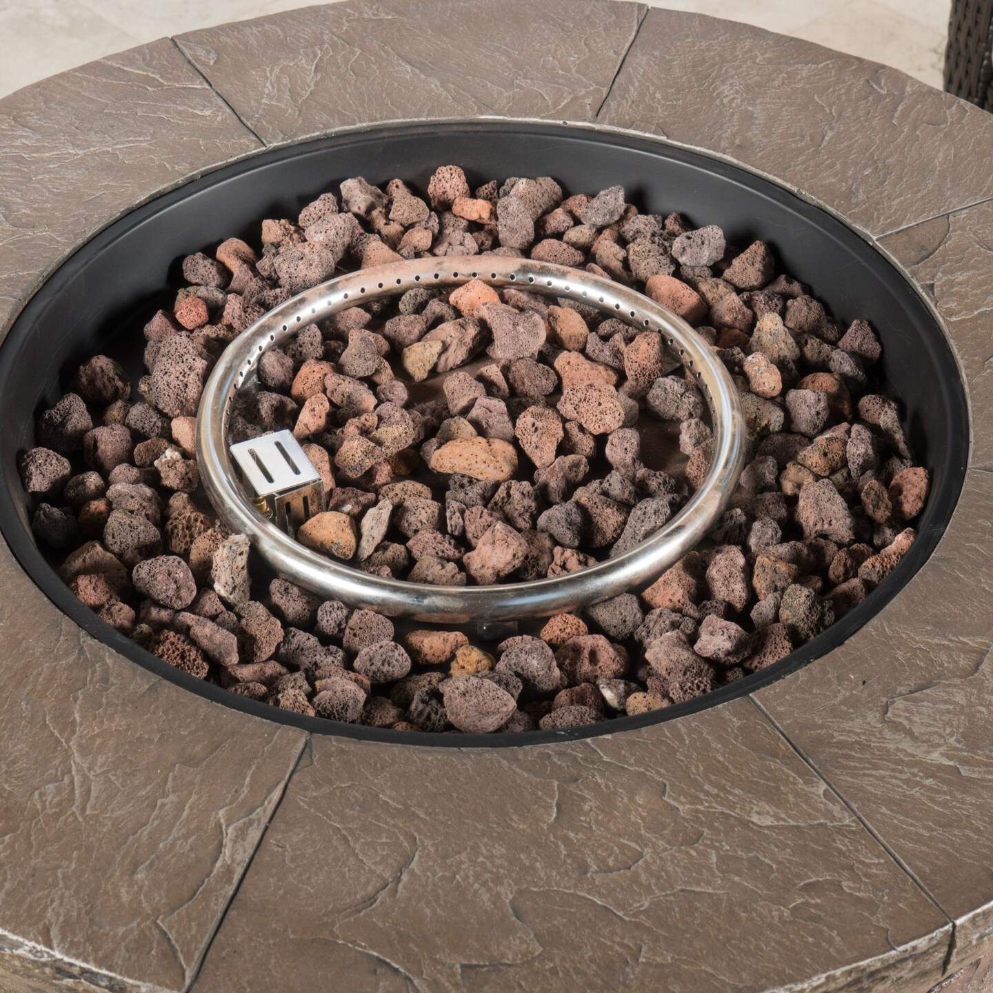 Contemporary Home Living 34.5" Brown Contemporary Round Outdoor Patio ...