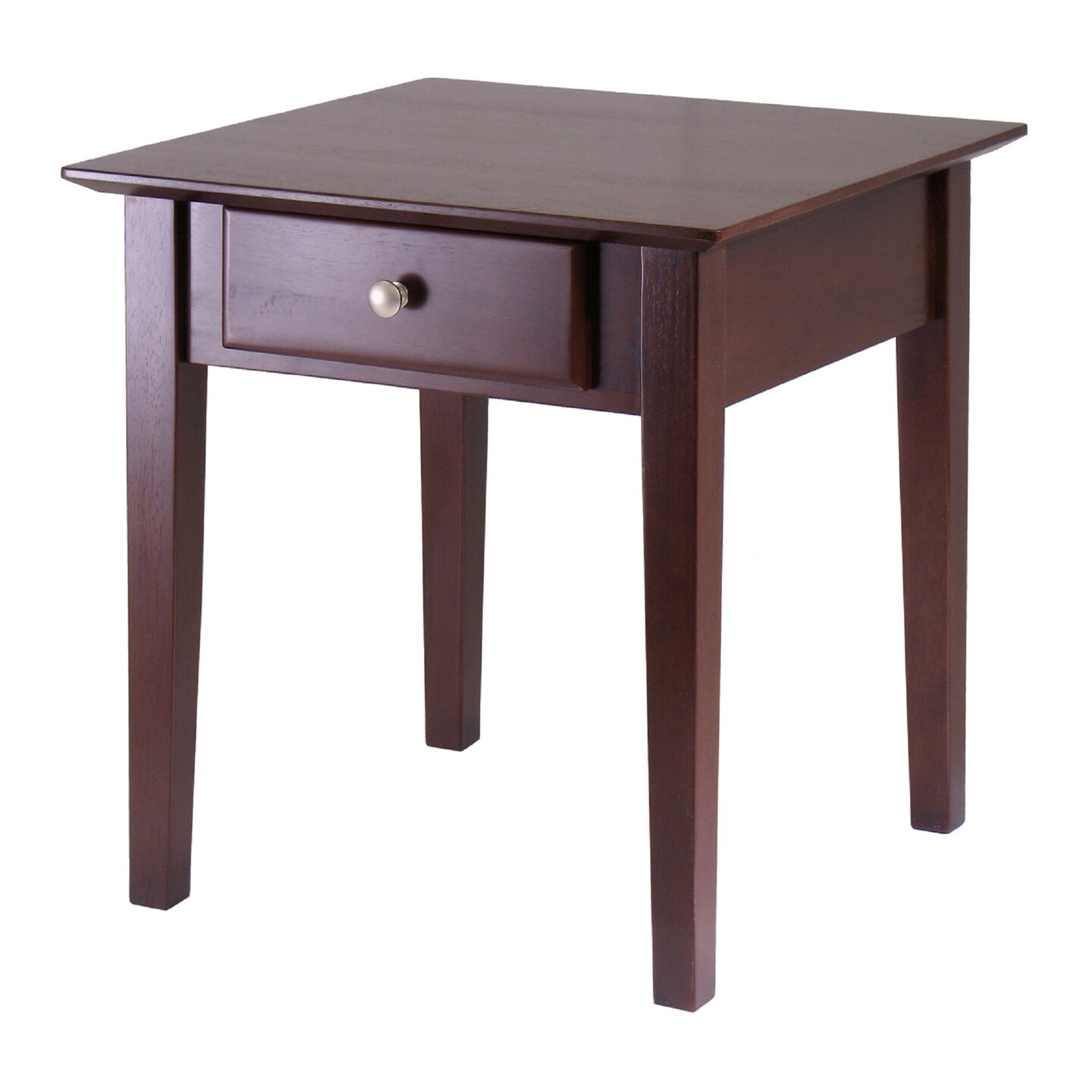 Contemporary Home Living 20” Brown Walnut Rochester End Table with One ...