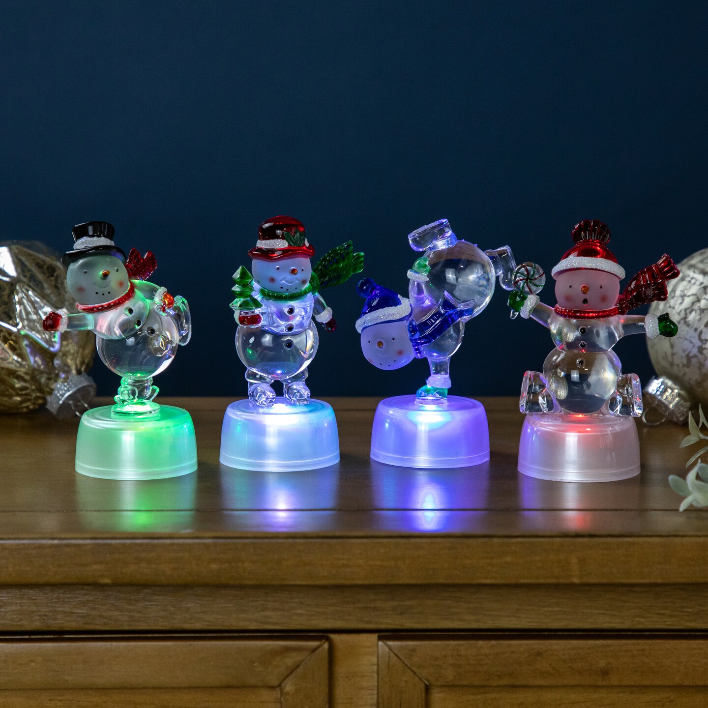 Northlight LED Lighted Color Changing Snowmen Acrylic Christmas ...