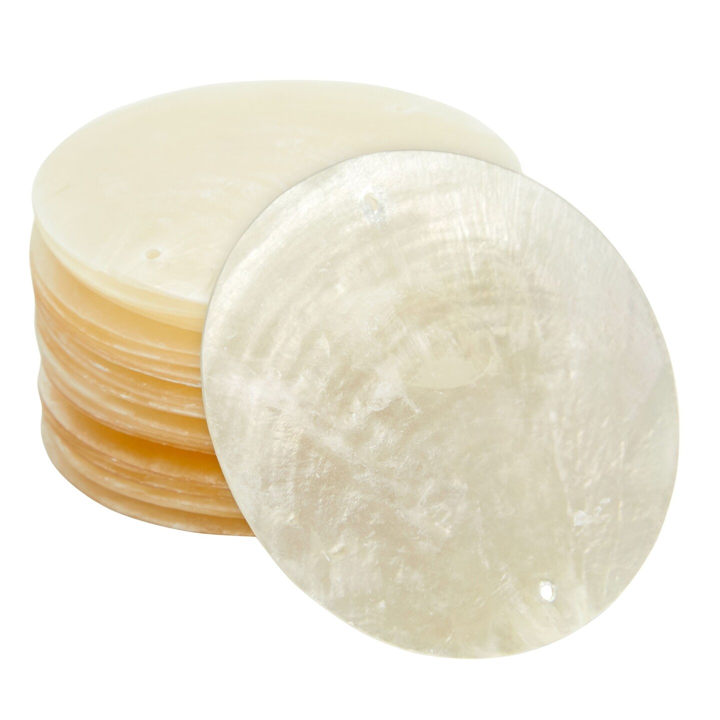 20 Pack Round Capiz Shells with Holes for Jewelry Making, Decoration ...