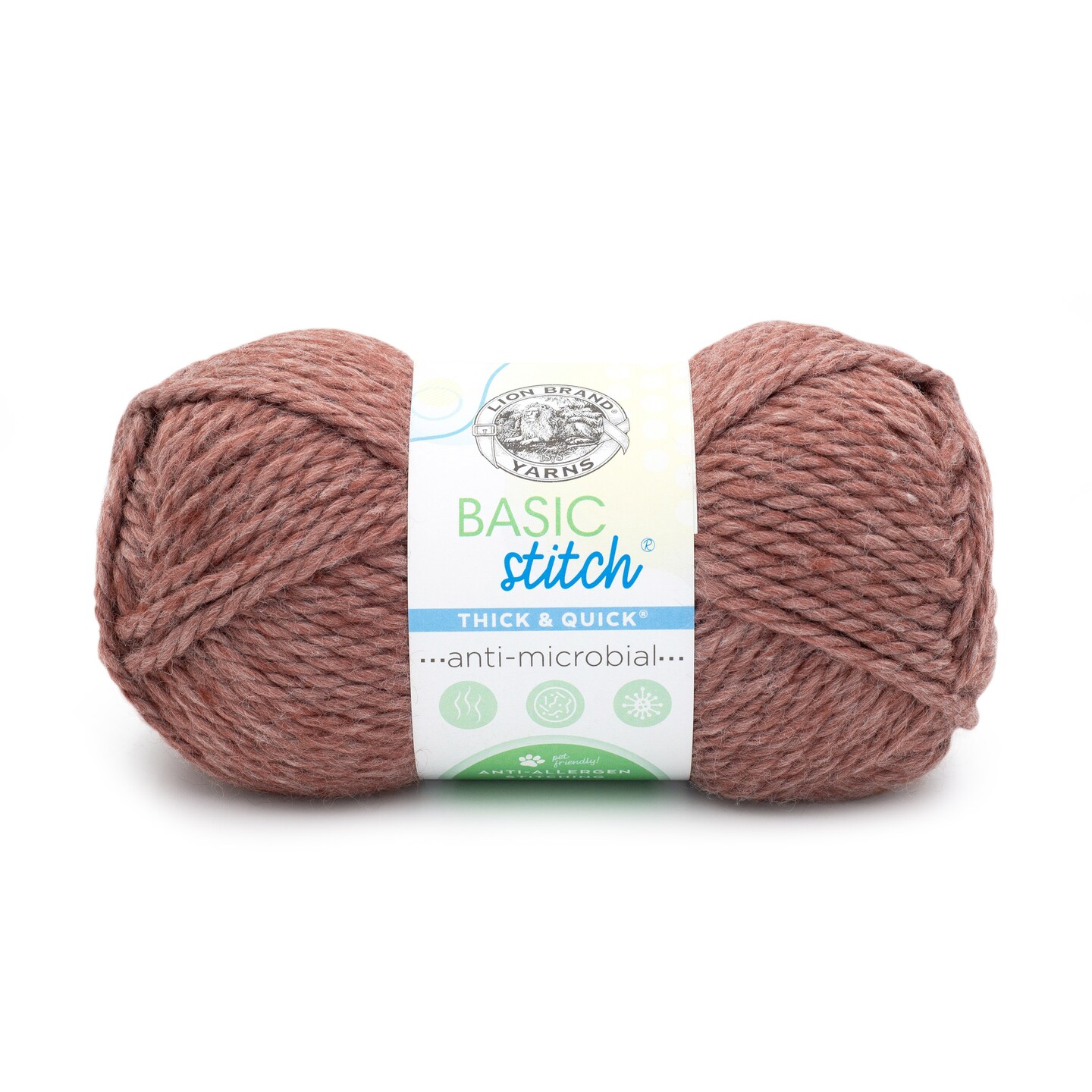 Lion Brand Basic Stitch Antimicrobial Thick & Quick Yarn-Clay | Michaels
