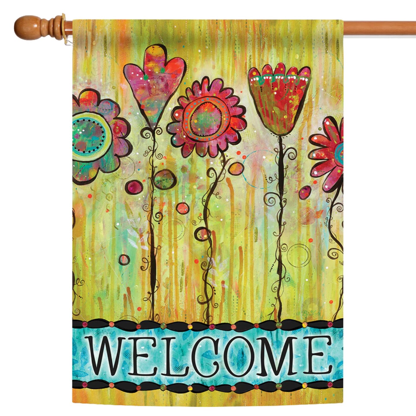 Toland Home Garden Flower 'Welcome' Outdoor House Flag 40" x 28" | Michaels