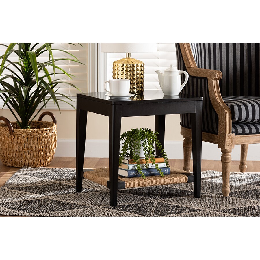 Wholesale Interiors Baxton Studio Freya Modern Bohemian Black Finished Bayur Wood End Table ...