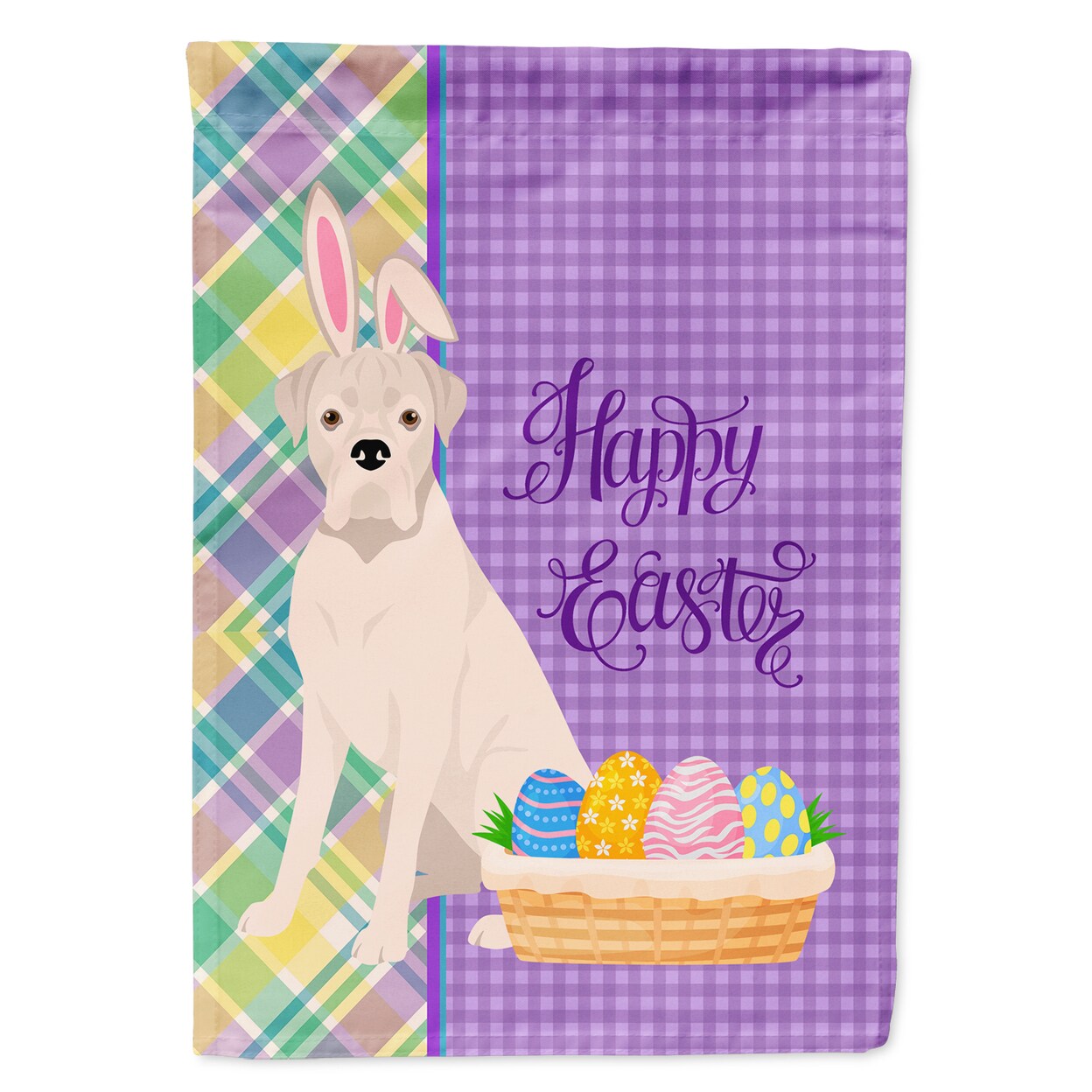 Caroline's Treasures Natural Eared White Boxer Easter Flag Garden Size ...