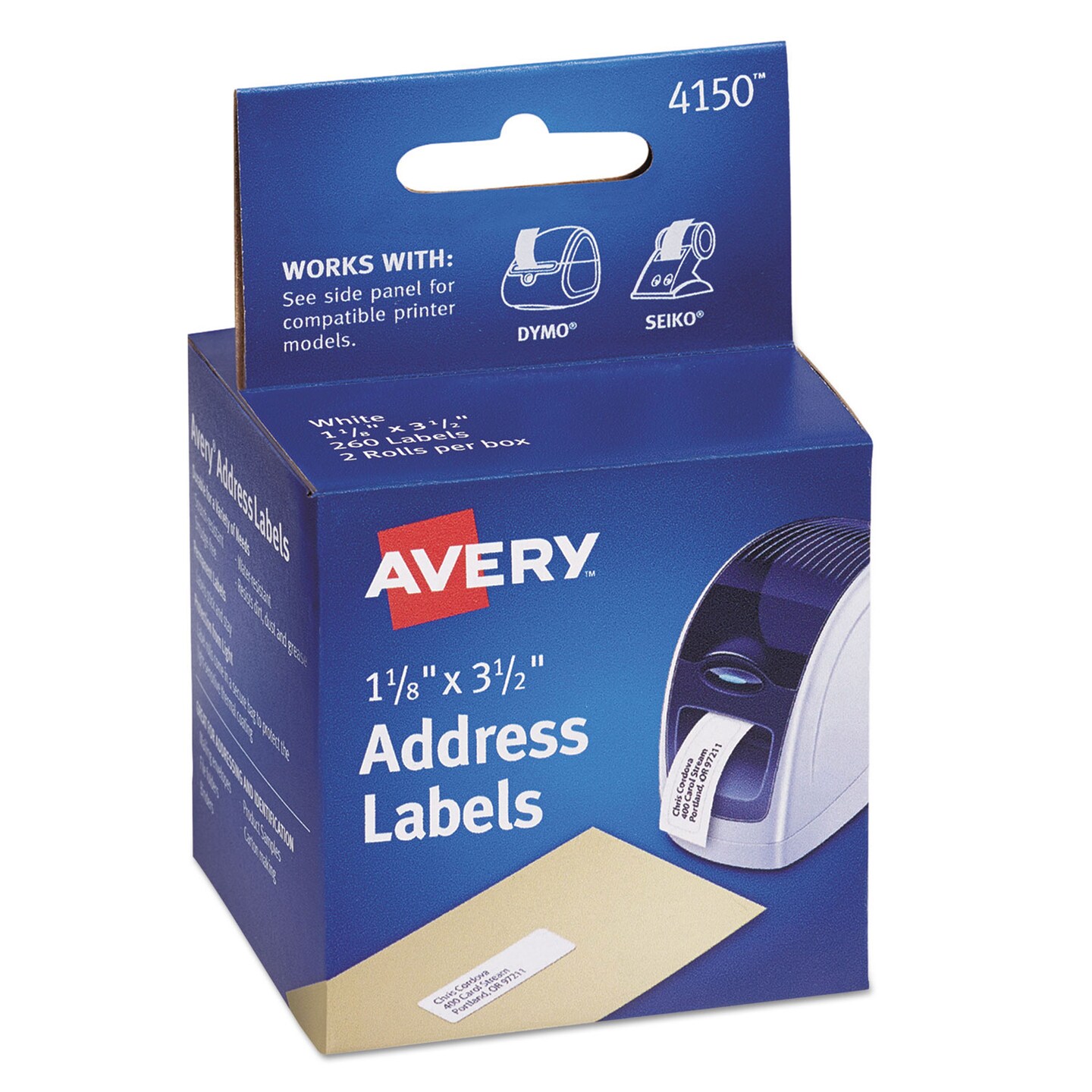 Avery Multipurpose Thermal Labels 1.13 x 3.5 White 130/Roll 2 Rolls ...