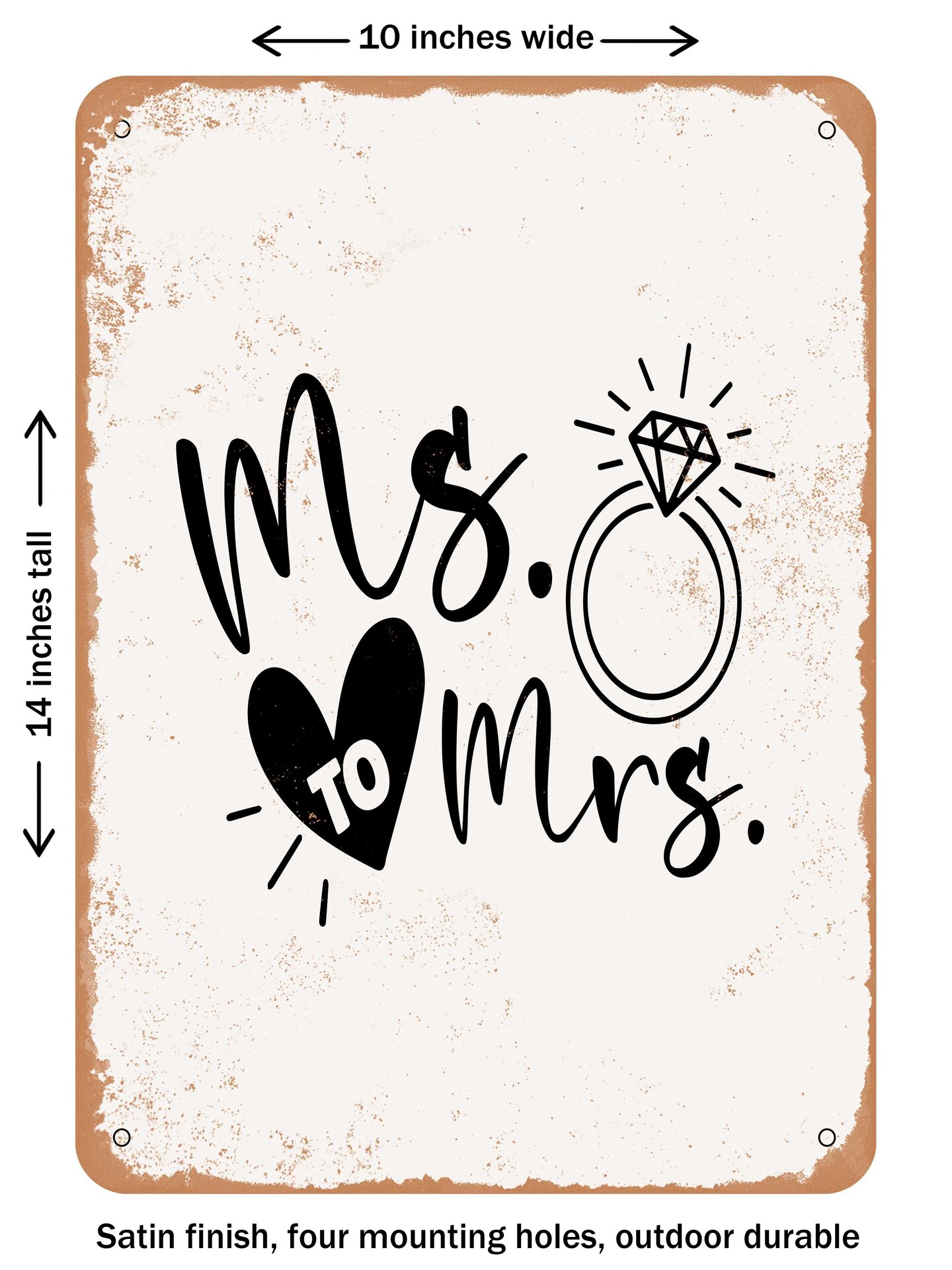 DECORATIVE METAL SIGN - Ms. to Mrs. - Vintage Rusty Look | Michaels