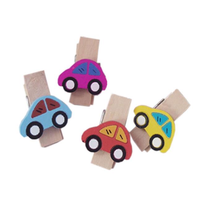 Panda Superstore Stylish Fashion Mini Car Wooden Binder Clips - Set of ...